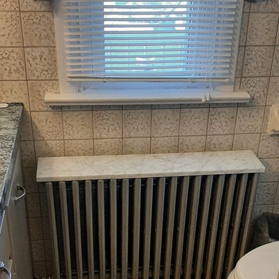 Radiator Top Bianco Carrara White Marble Gray Veining Custom Cut Cover ...