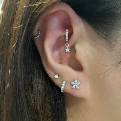 THREADLESS Push Pin Flat Back 16G/18G/20G Labret Stud,implant Titanium ...