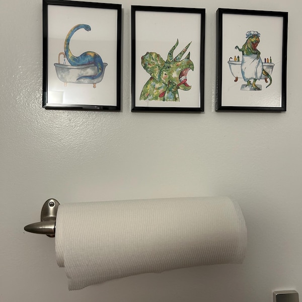 T-rex Yoga Dinosaur Painting Watercolour Dino Trex Wall Art Watercolor ...