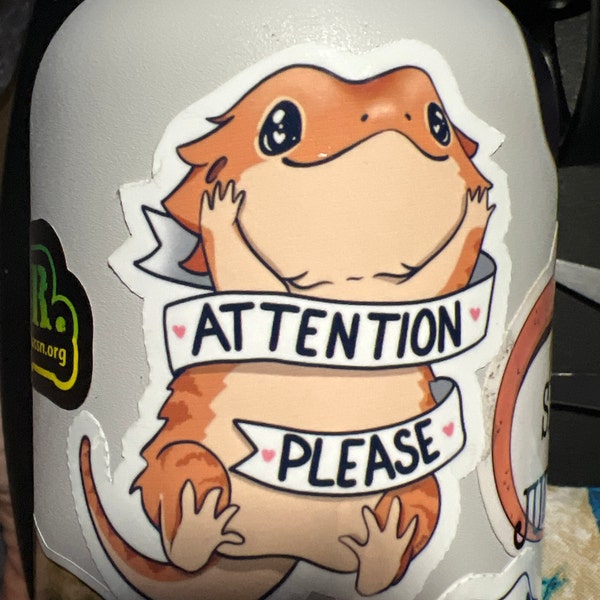 Attention Hog Bearded Dragon Sticker - Etsy