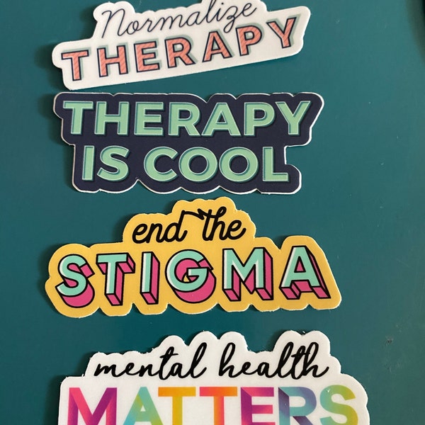 Mental Health Stickers 5-pack - Normalize Therapy, End the Stigma ...