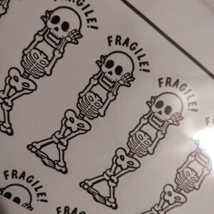 Fragile Cute Halloween Skeleton Stickers Shipping Stickers - Etsy