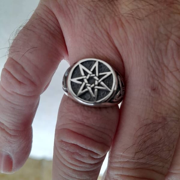 Heptagram Ring STERLING SILVER 925 Elven Star Faery Star Seven Pointed ...