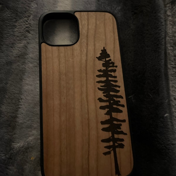 Cherry Sitka -real Wood iPhone Case- iPhone 17 Pro, 16,15 Samsung ...