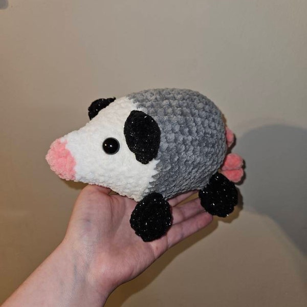 Crochet Possum Pattern NO SEW Opossum Laying Down Sploot Regular Size ...