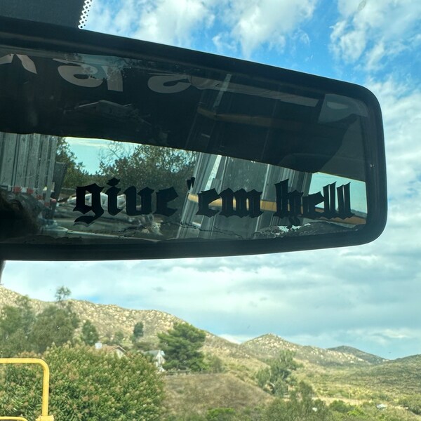 Give Em Hell Mirror Decal, Car Mirror Decal, Affirmation Car Sticker ...