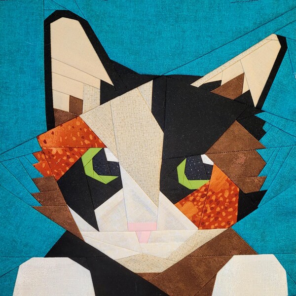 Calico Close up Quilt Block Pattern 10x10" Foundation Paper Piece FPP ...