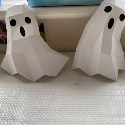 Ghost Papercraft 3D DIY Low Poly Paper Crafts Halloween Wall Decor ...