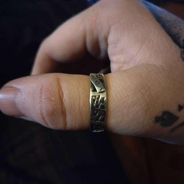 Custom Hammer Punched Silver Ring viking Era - Etsy