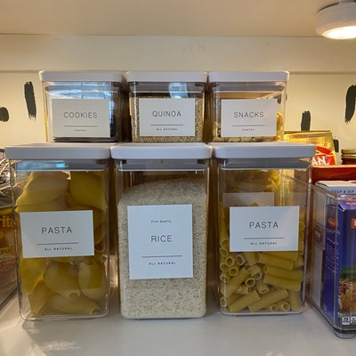 134 Minimalist White Pantry Labels. Preprinted Modern Farmhouse Labels ...