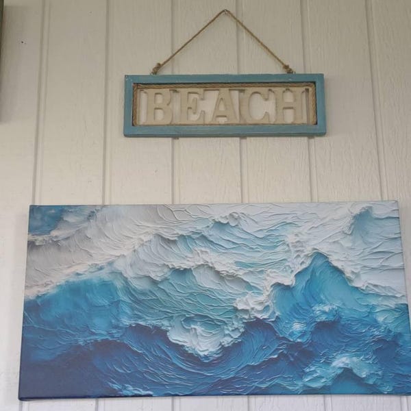 Blue Ocean Coastal Wall Art | Ocean Wave Canvas Art | Coastal Wall Art ...