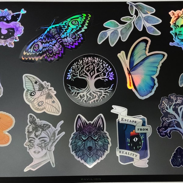Holographic Moth - Psychedelic Sticker - Laptop Sticker - Car Sticker ...