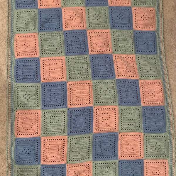 ABC BLOCKS | Filet Crochet Pattern | Filet Crochet Alphabet Square ...