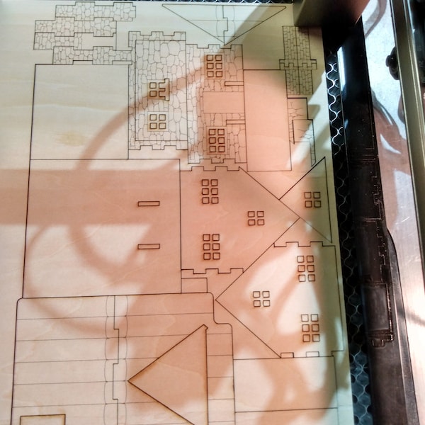 Small Wooden Cottage Cut Files - Digital Download (ai, DXF, SVG, EPS ...