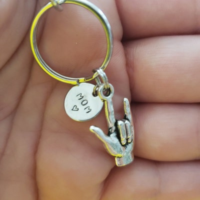 Sign Language ASL Keychain, I Love You Sign Language, ASL Keychain ...