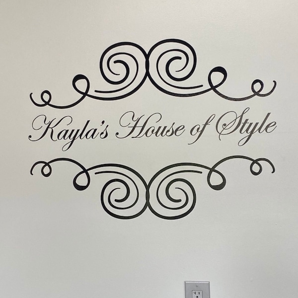 Hair Beauty Salon Wall or Window Sticker Decal Personalised Bespoke ...