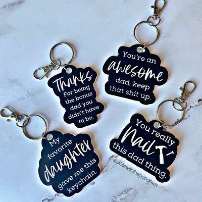 Father's Day Keychain Bundle SVG Dad Digital File Download Glowforge ...