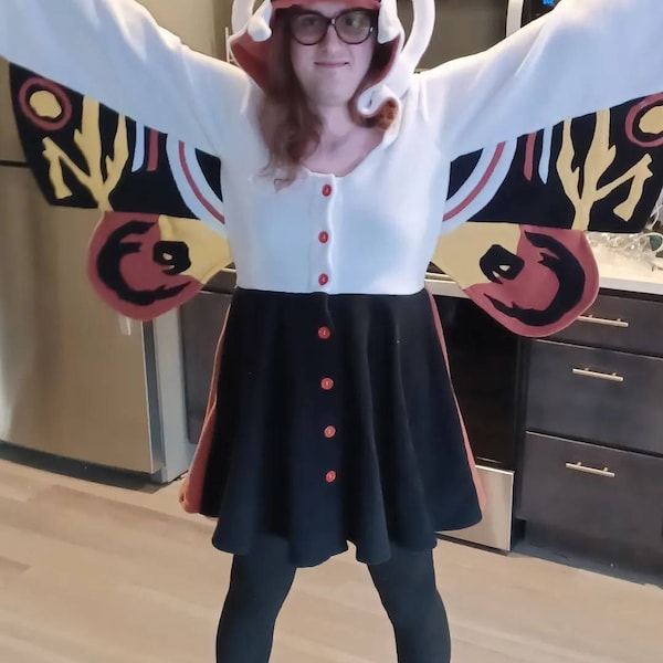 Mothra Inspired Kigurumi Dress Handmade Godzilla Fleece Cosplay for ...