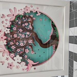 3D Cherry Blossom Shadow Box, Spring Shadow Box, Japanese Cherry Tree ...