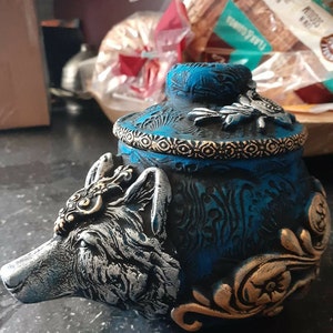 Wolf Head Apothecary Jar Potion Bottle / Gothic Home Decor Wiccan Altar ...