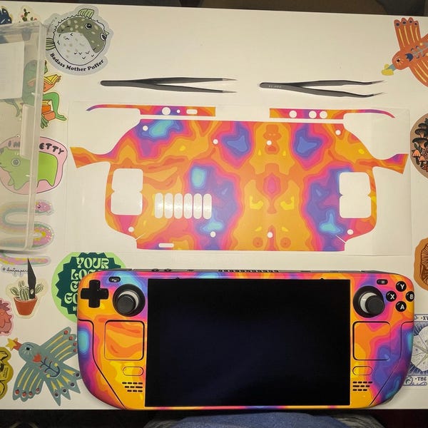 Cute Strawberry Steam Deck Skin, Pastel Pink Aesthetic Flowers Floral ...