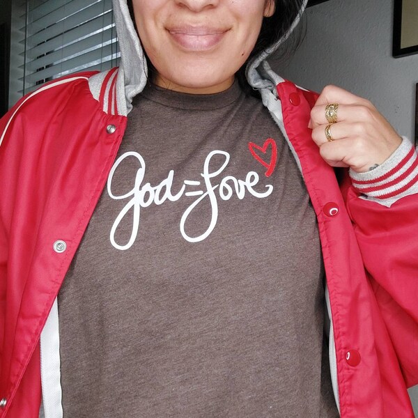 God Equals Love Heart PNG File God Sublimation Hand Lettered Art ...