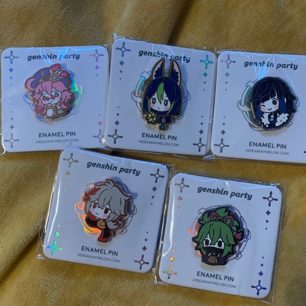 GACHA Genshin Party Chibis - Hard Enamel Pins (SET C) - Etsy