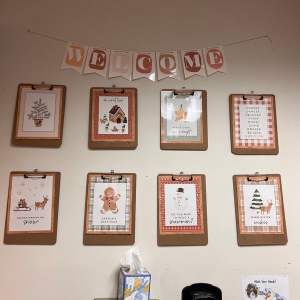 Boho Christmas Classroom Decor Posters - Etsy