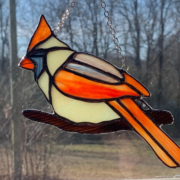 DIGITAL DOWNLOAD Pattern | Lady Cardinal Bird Stained Glass Pattern - Etsy