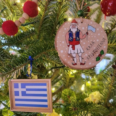 Set of 14 Greek Santa Christmas Greeting Card, Καλά Χριστούγεννα ...