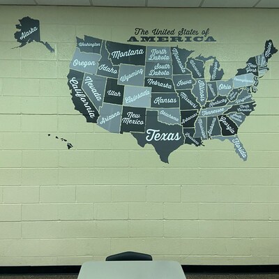 United States Map Decal USA Map Sticker State Map Wall - Etsy