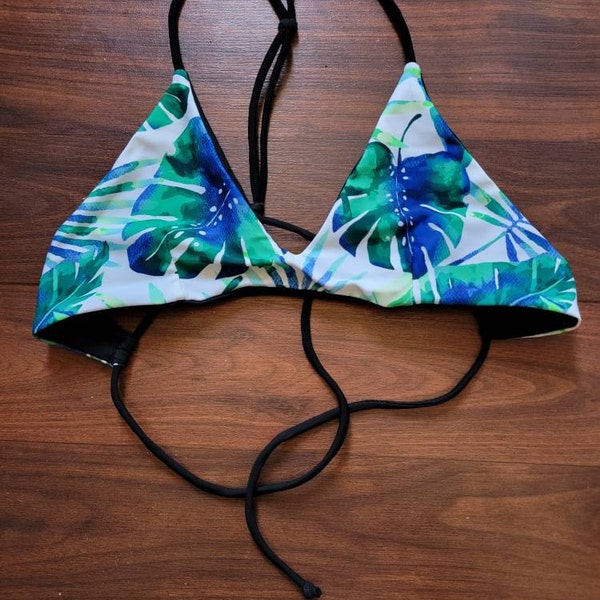 MAUNA Reversible Bikini Top | Adjustable Straps & Pleated Cups | Secure ...