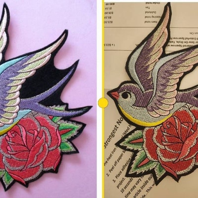 JUMBO Embroidered Skull and Snake Applique Patch, Military Patch, Biker ...