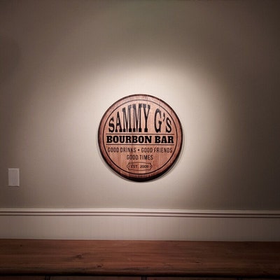 Bourbon Barrel Bar Sign Personalized Name and Date Authentic KY Bourbon ...
