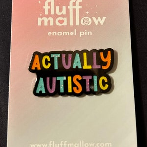 Actually Autistic Enamel Pin, Autism Acceptance Badge, Neurodiversity ...