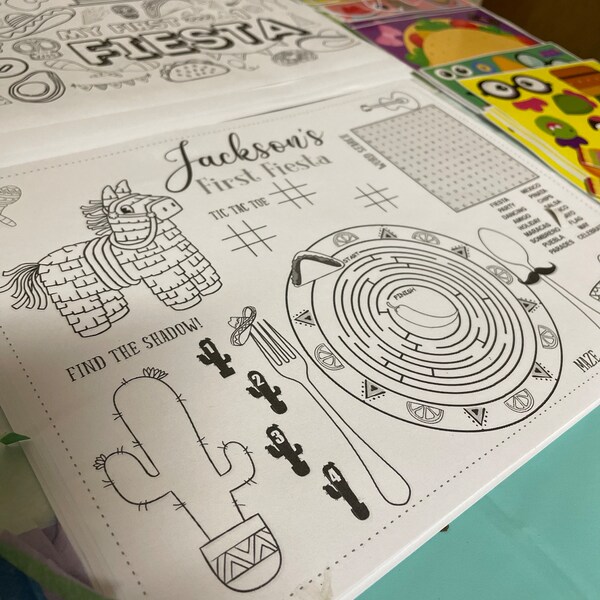 Printable Birthday Placemat, Kids Activity Table Mat, Birthday Cake ...