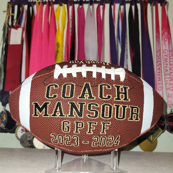 Coaches Gift//custom Personalized Embroidered Football // Football Gift ...