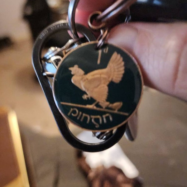 Lucky Silver Sixpence Keyring / Old Irish Coin / Greyhound & Harp /1928 ...