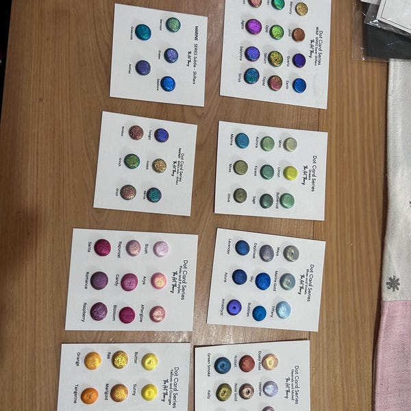 MICA DOTCARDS Handmade Watercolors Mica Metallic Dot Cards Sample Sets ...