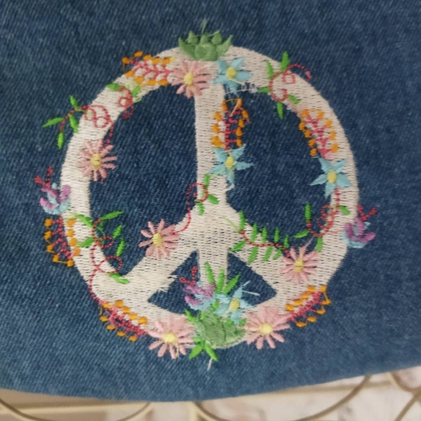 Peace Sign Embroidery Design. Mini Peace Sign. Peace Sign Flower ...