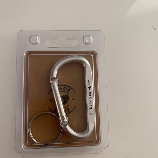 Personalized Carabiner Engraved Anniversary Gift Custom Black Message ...