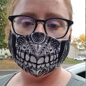 Custom Hand Made Skull Face Mask Reusable and Washable With - Etsy