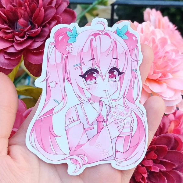 Sakura Miku Sticker Pack: Kawaii Anime Girl, Waterproof Laminated Vinyl ...