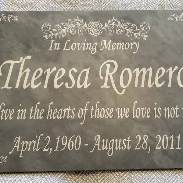 Memorial Stone Gray Slate for Mom Dad, Personalized in Loving Memory ...