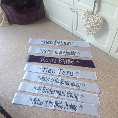 Personalised Hen Party Sash / Birthday Sashes / Hen Night Do Accessory ...