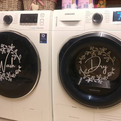Wash and Dry Decals Set of 2 Decals, Laundry Room Decals, Laundry ...