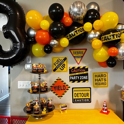 Construction Balloon Garland Kit Construction Balloon Arch Shades of ...