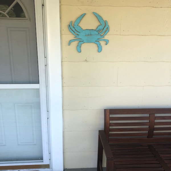 Crab Wall Decor Wooden Crab Decor Coastal Decor Wood Crab Wall Art ...
