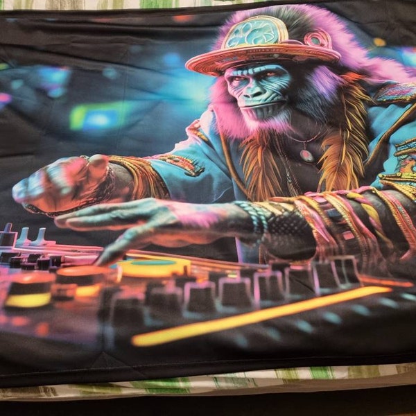 Pyramid DMT Temple Maya Inca UV Tapestry, Blacklight Reactive Wall ...