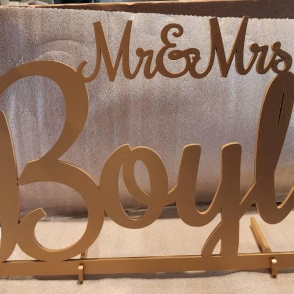 Custom Mr & Mrs Sign, Custom Wedding Name Sign, Script Mr Mrs Surname ...